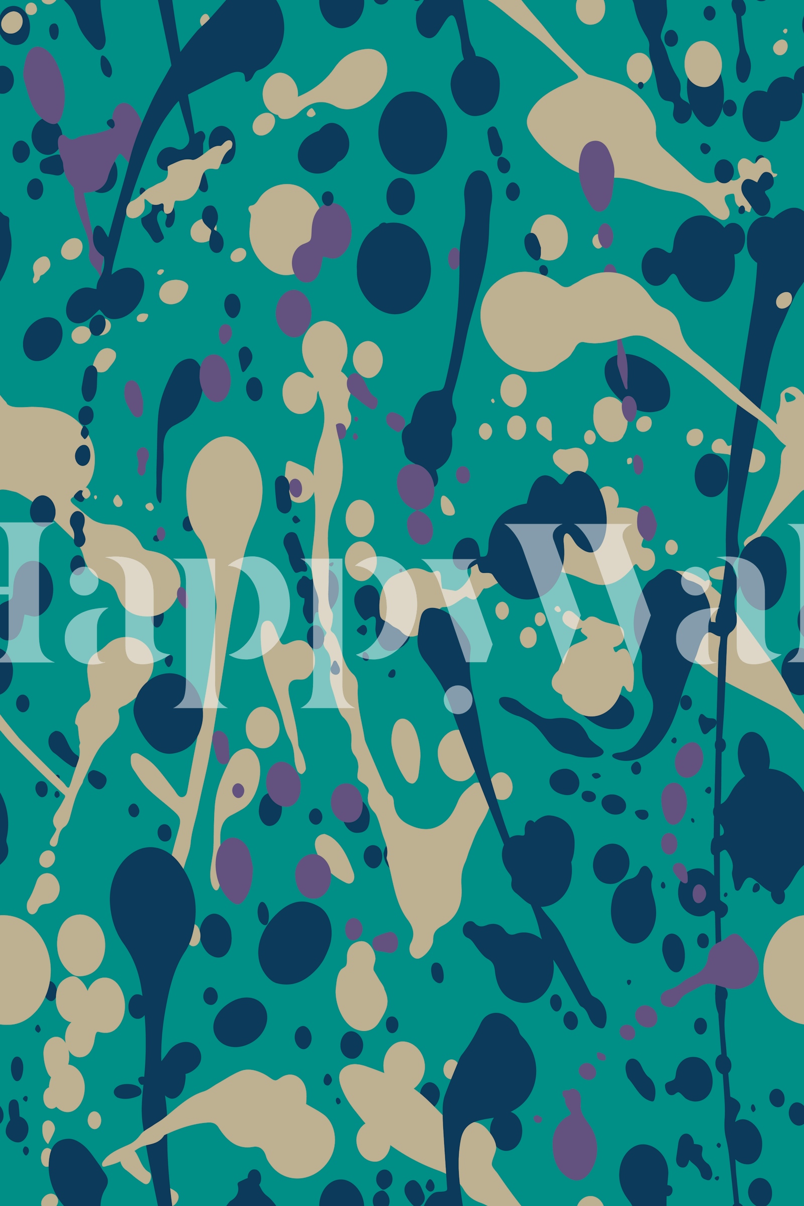Turquoise Splatter Abstract Wallpaper