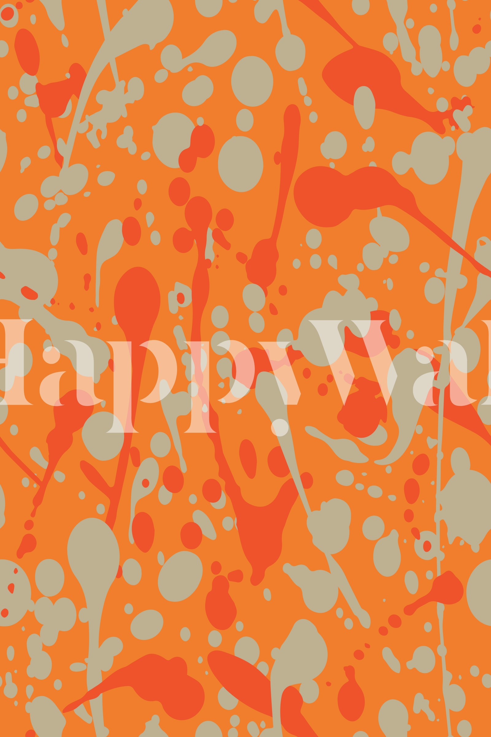 Abstract Orange Splash Wallpaper for Modern Rooms