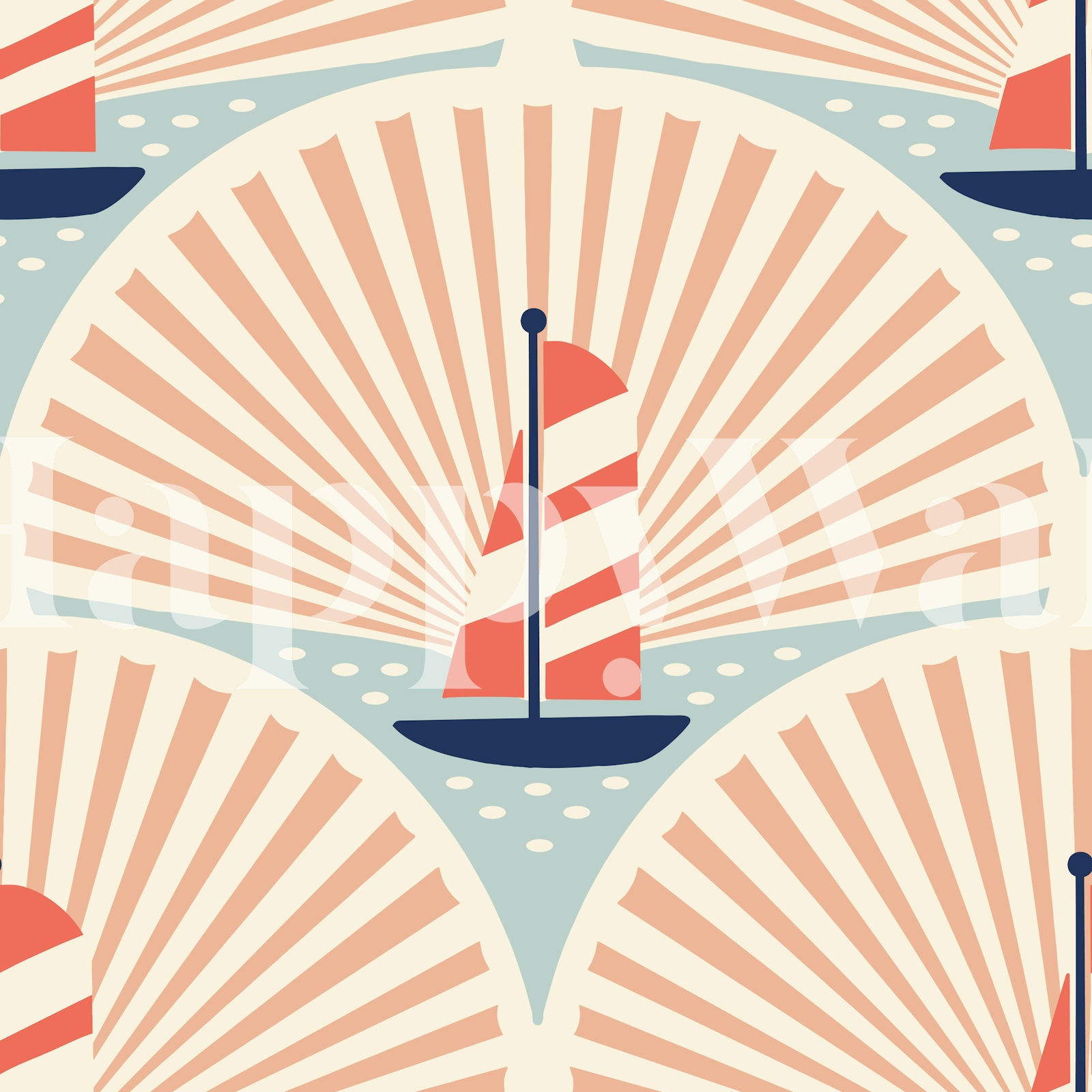 Sailboat Sunrise Pink Nautical Wallpaper