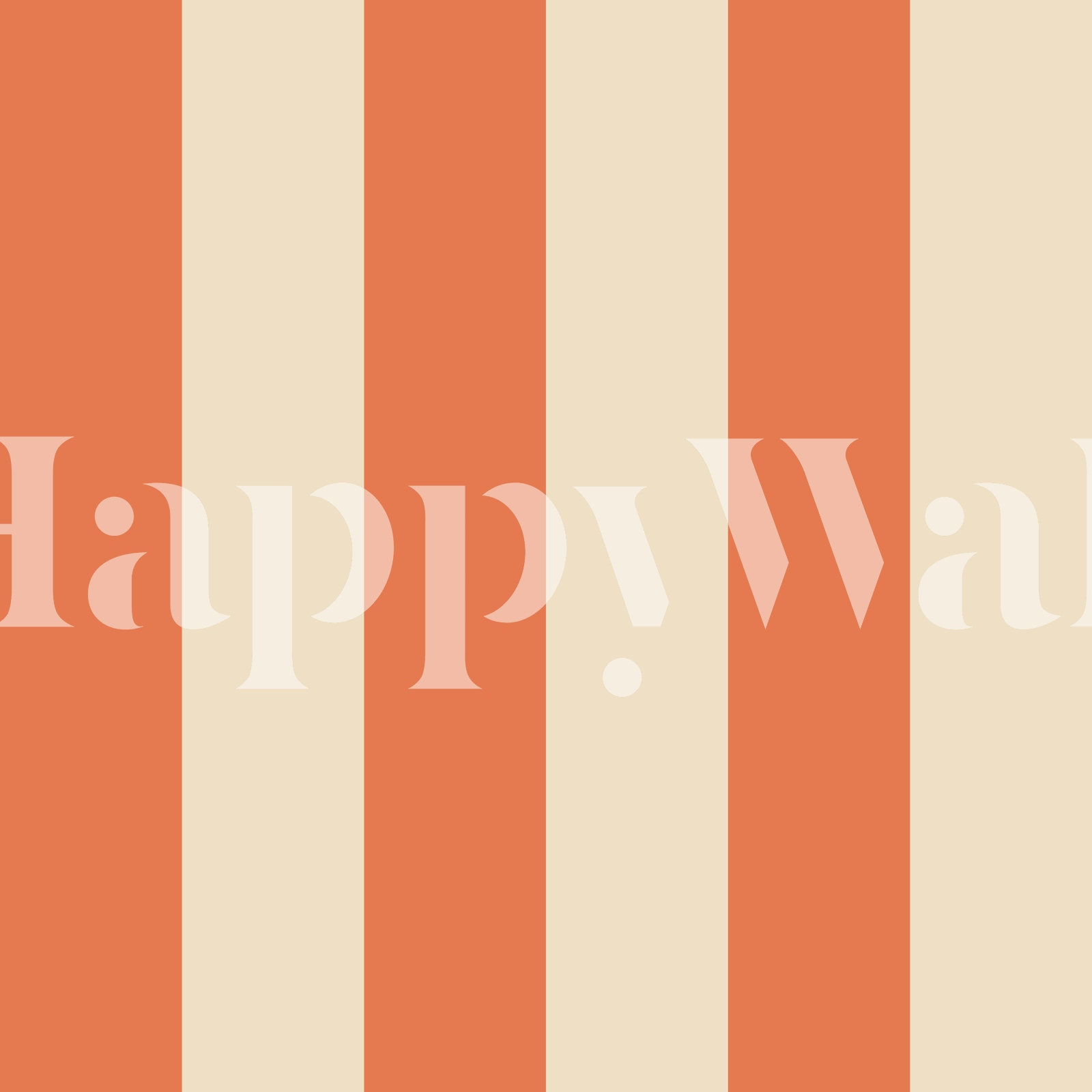Orange And Beige Scandi Stripes Nursery - Happywall