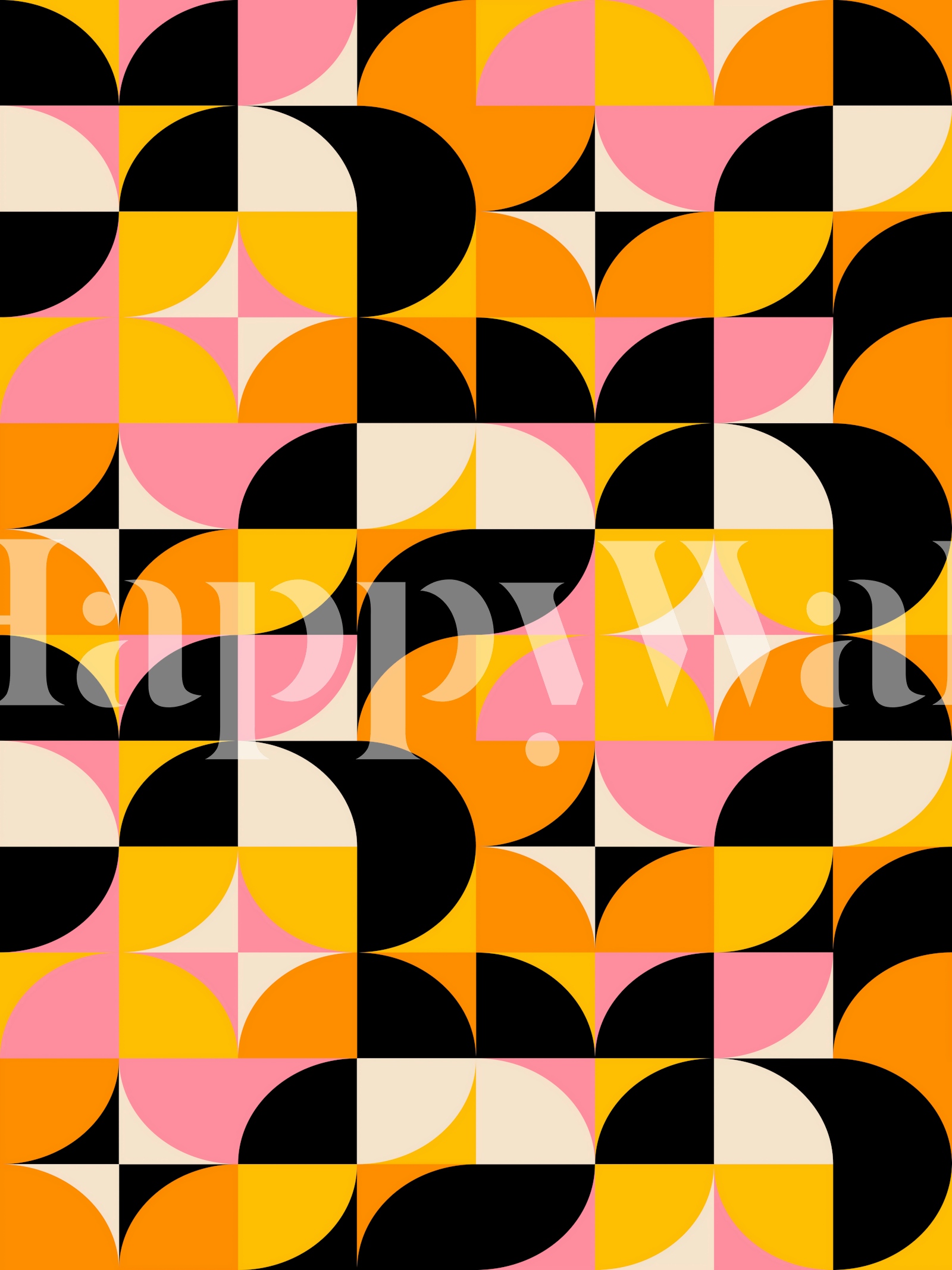 Vivid Retro Geometry Wallpaper - happywall.com