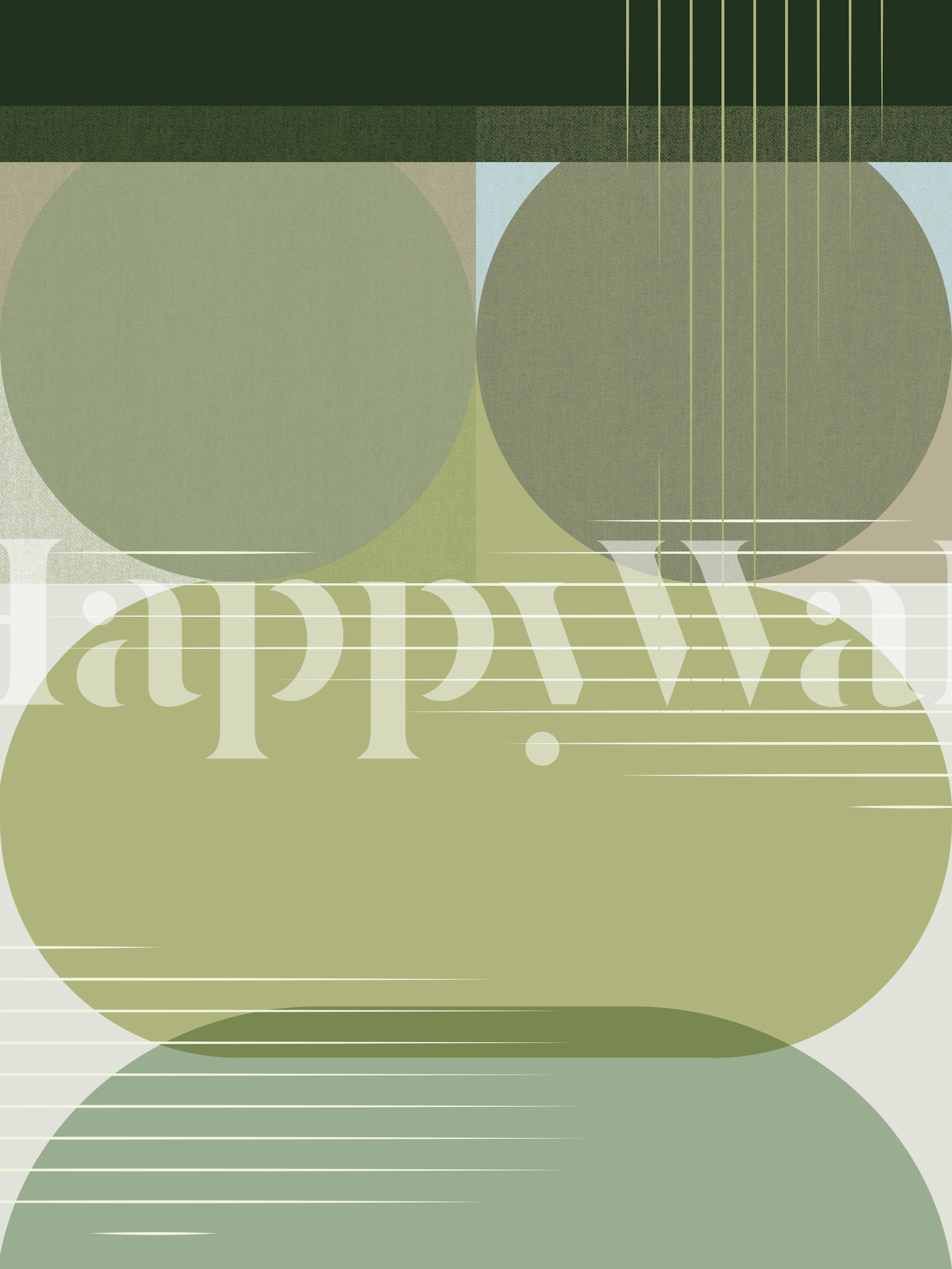 Sage Green Geometry Wallpaper | happywall.com