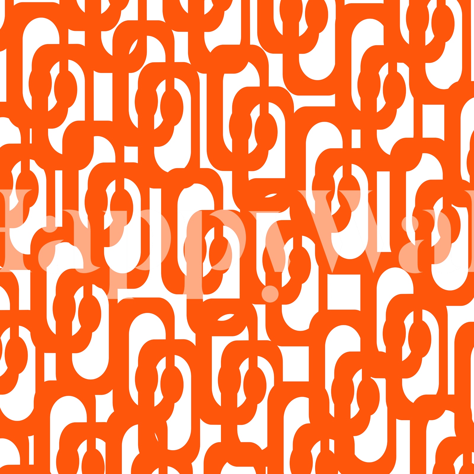 Mid Century Modern Orange Loops Wallpaper