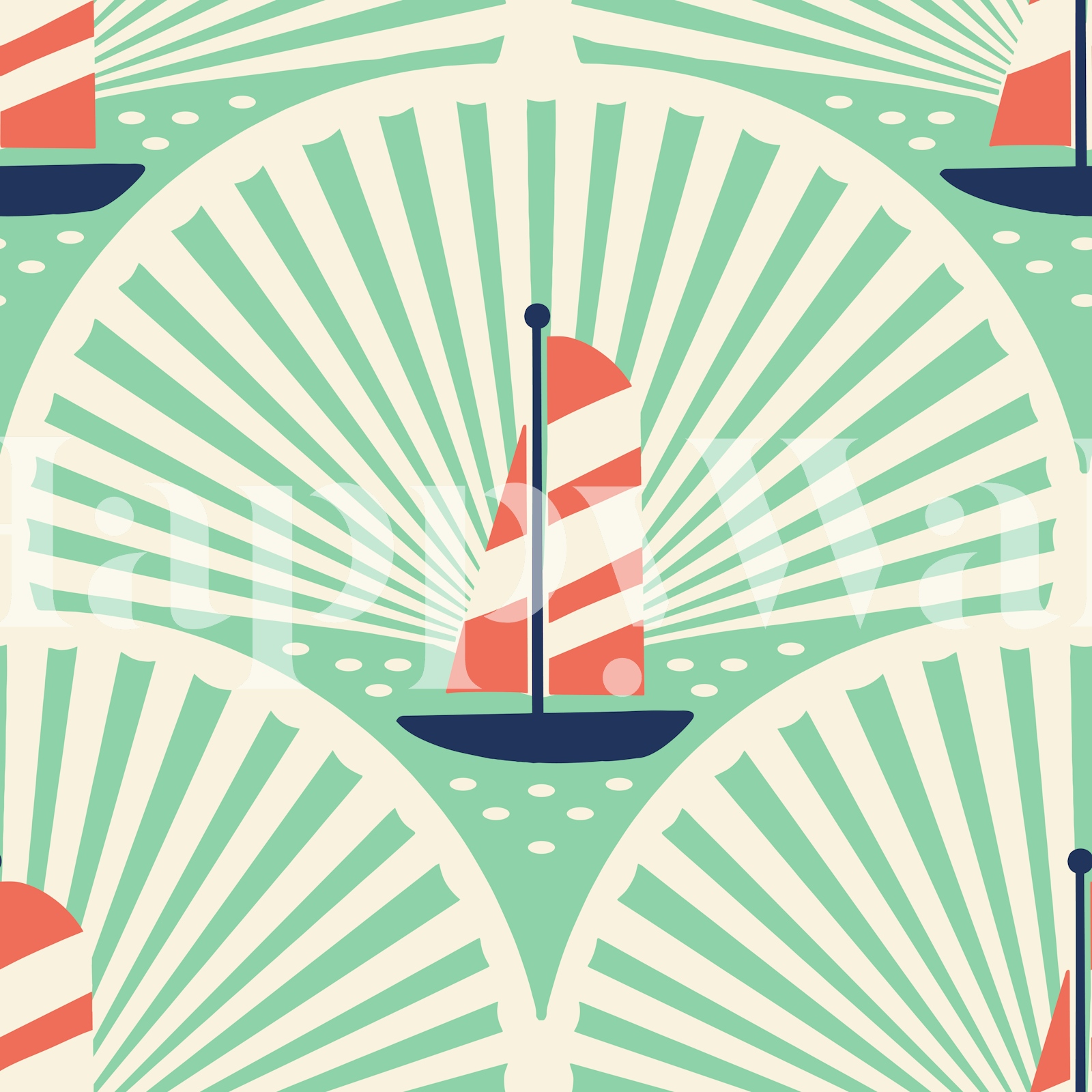 Sailboats in the Sunset - Mint | Happywall.com