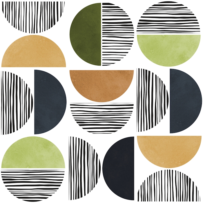 Circular Chic Motifs Wallpaper | happywall.com