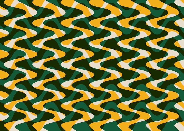 Retro Groovy Yellow and Green Swirls - Wallpaper