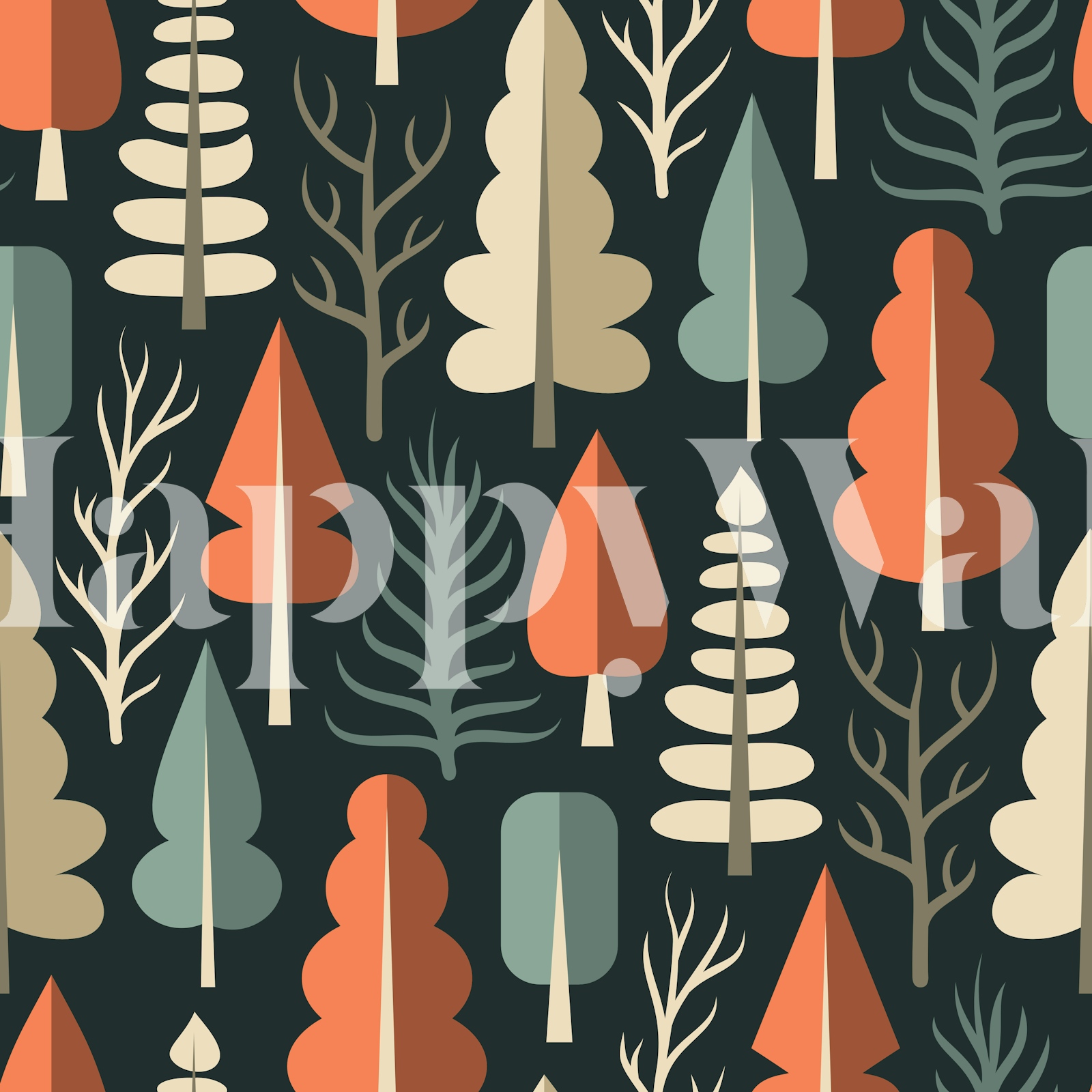 Autumnal Forest Trees Charm wallpaper | Happywall
