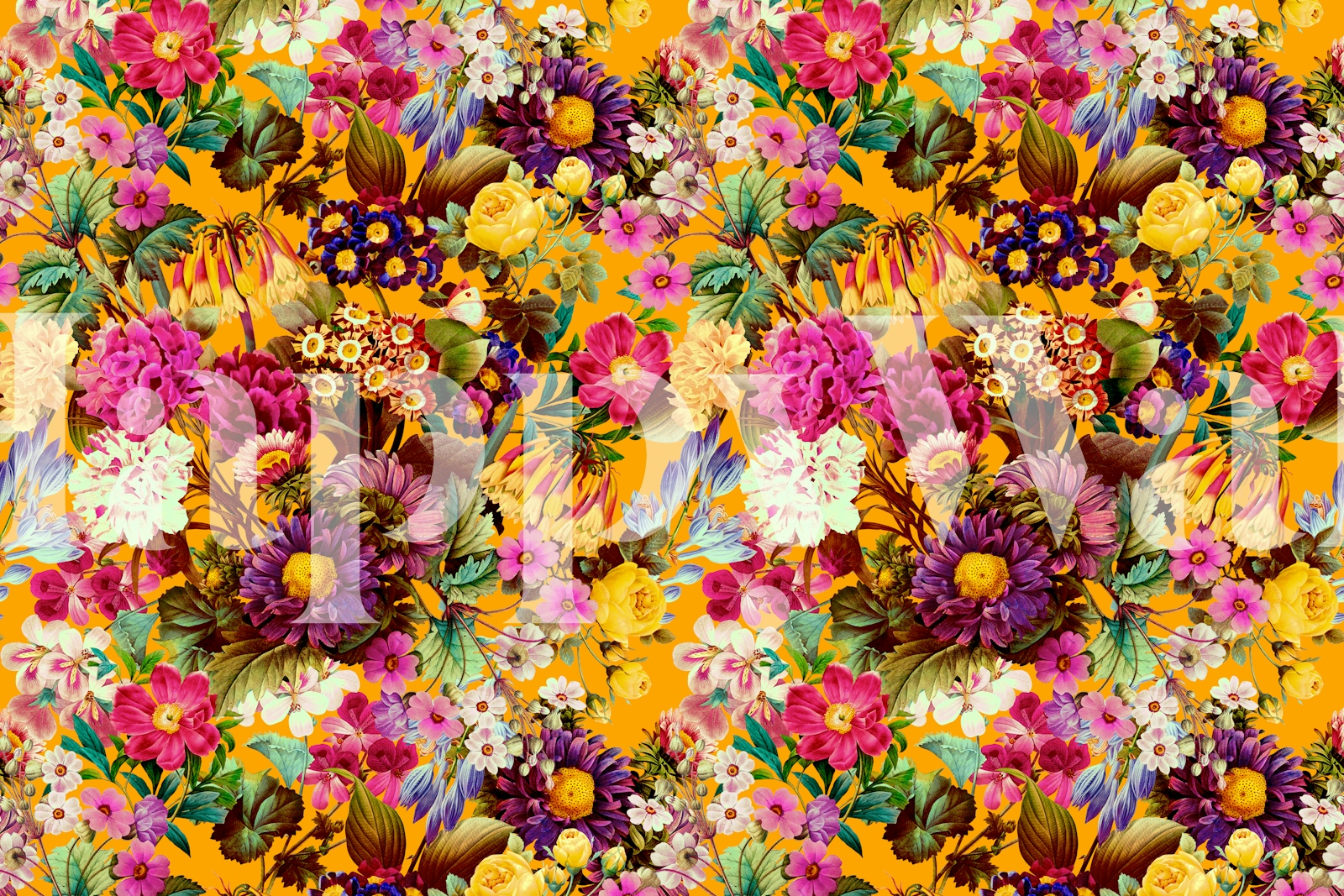 Exotic Bloom Haven Wallpaper | happywall.com