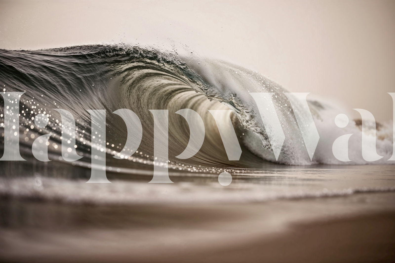 Beige Wave Wallpaper for Modern Interiors