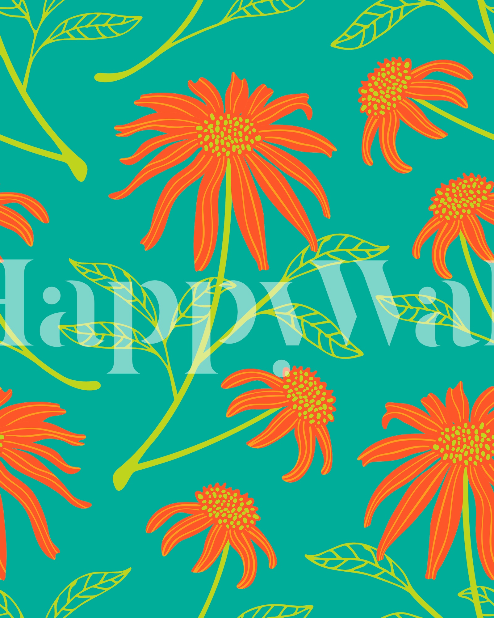 Daisy Fresh Boho Floral Wallpaper | happywall.com