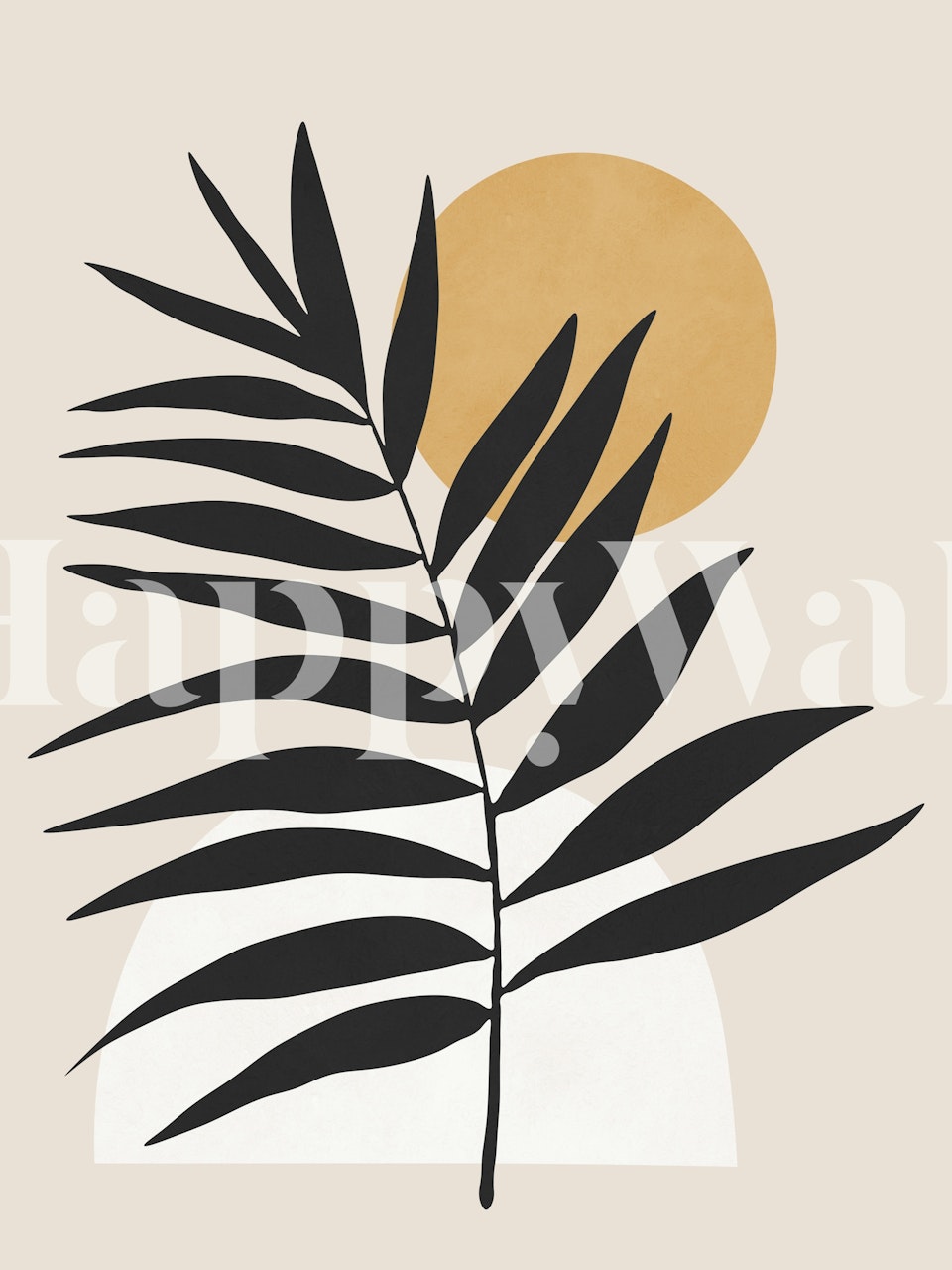 Golden Sun Palm Wallpaper - happywall.com