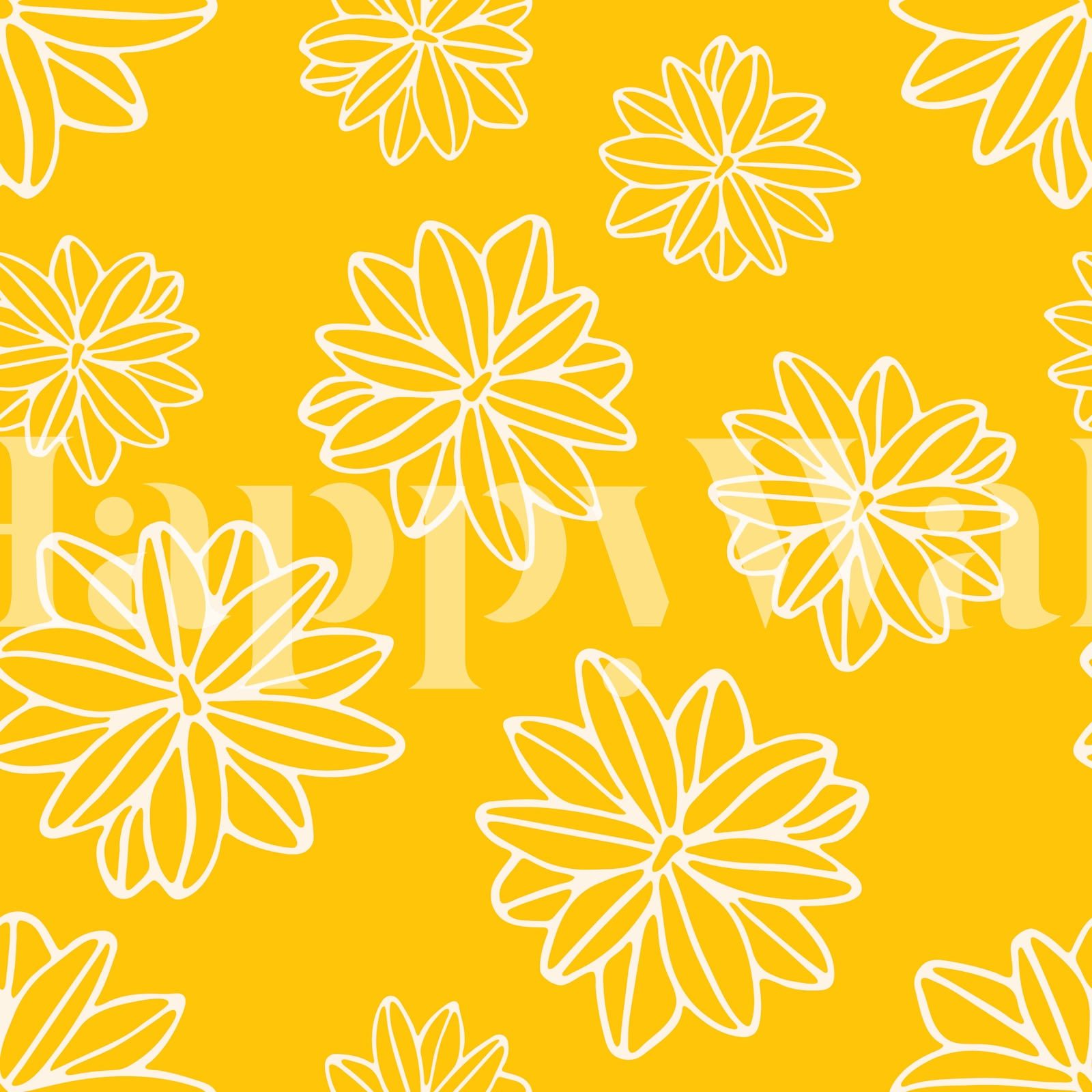 Yellow Floral Wallpaper for Bright Interiors