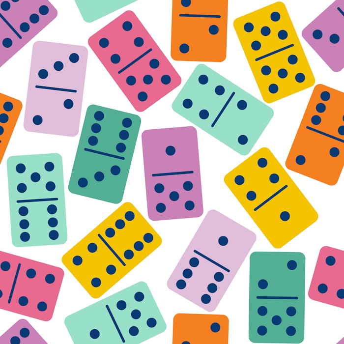 Colorful Domino Wallpaper for Playroom