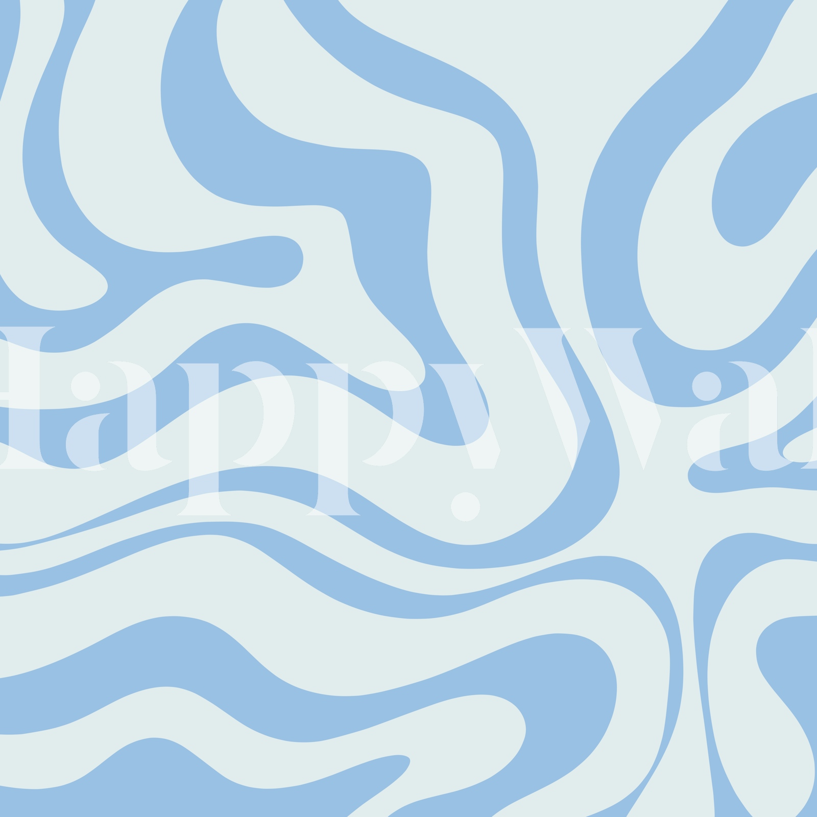 Modern Retro Liquid Swirl Baby Blue Abstract - Happywall