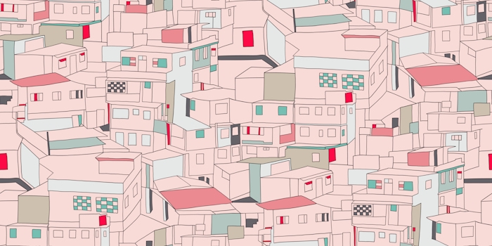 City Life Pink Wallpaper for Modern Decor