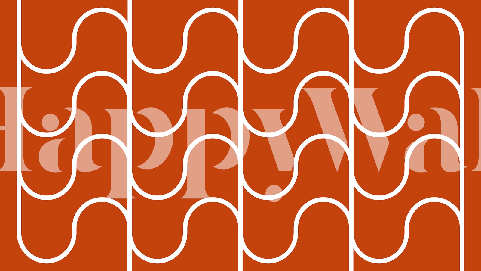 Rustic Wave Pattern Orange Wallpaper