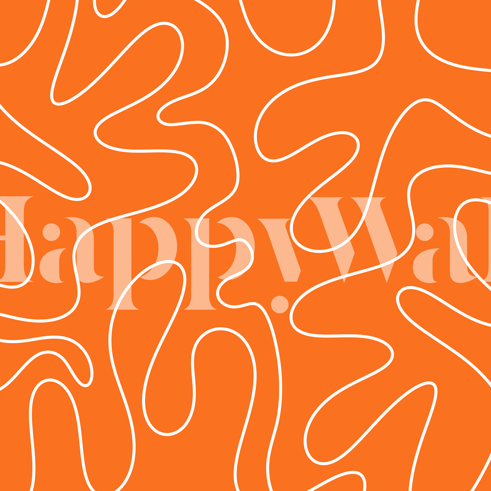 Orange Abstract Squiggle Wallpaper Design