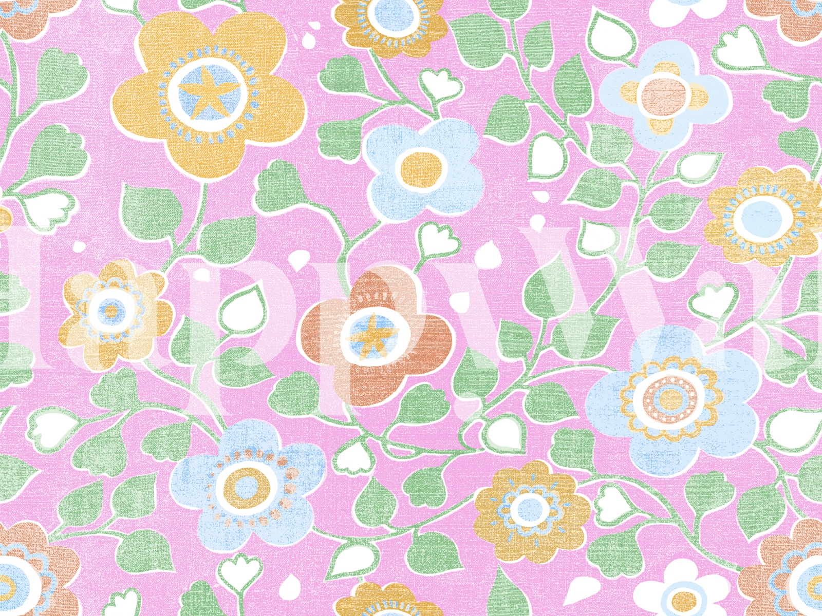 Pink Floral Wallpaper for Bohemian Decor