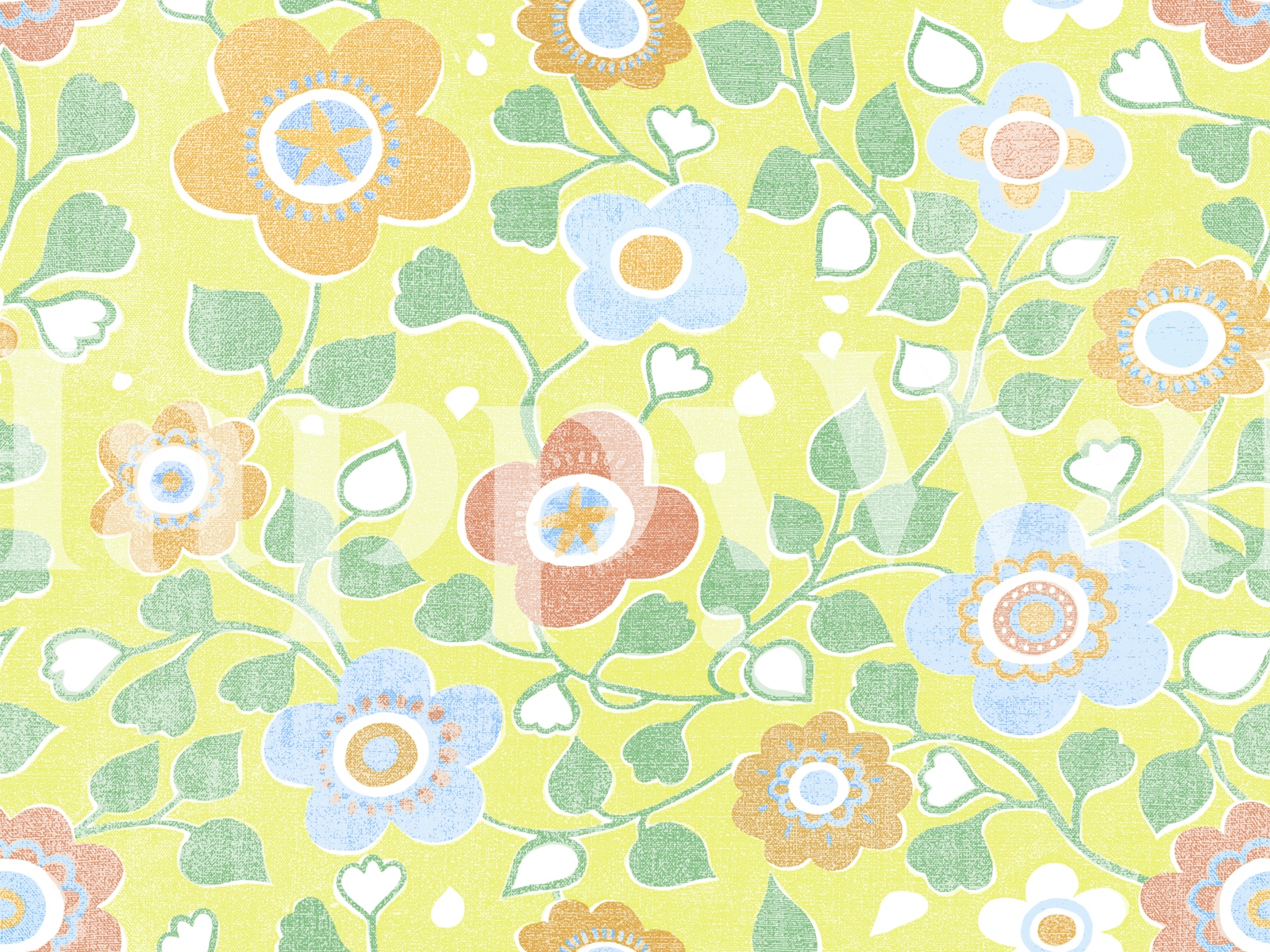 Simply Boho Yellow Wallpaper | Happywall.com