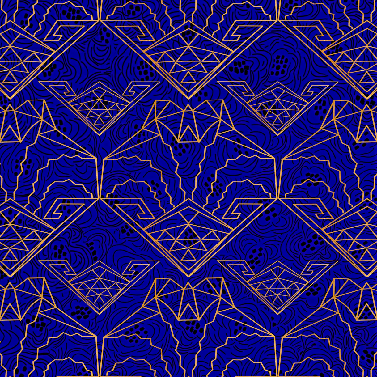 Art Deco Geo Flowers wallpaper - Happywall