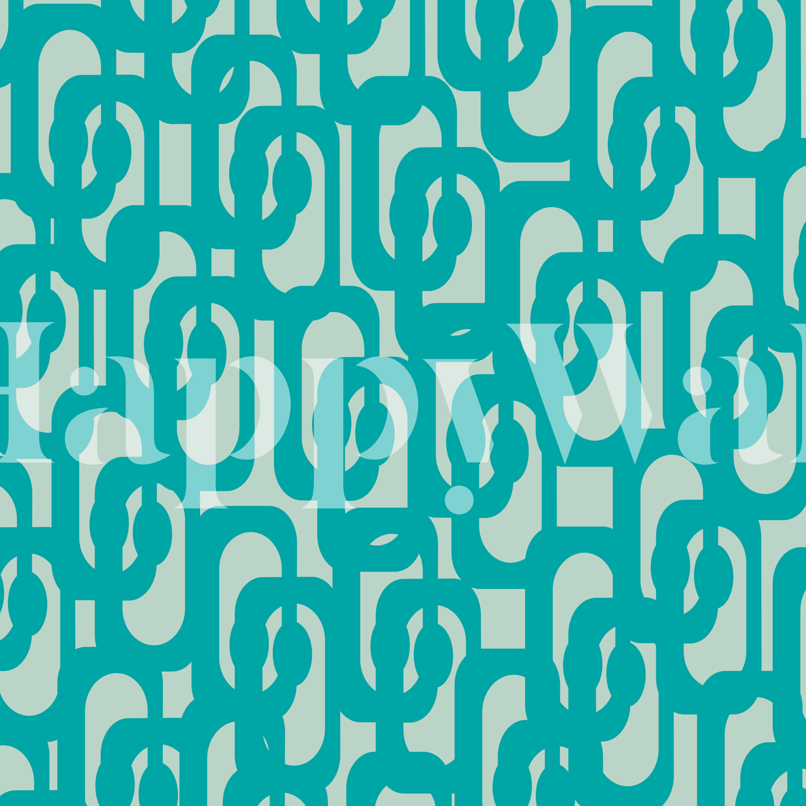 Mid Century Modern Loop Turquoise Teal Wallpaper