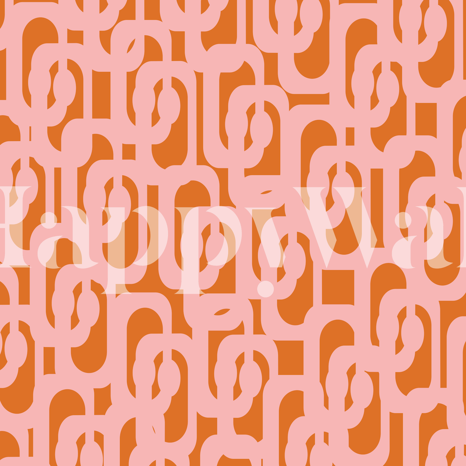 Mod Loops Pink Orange Wallpaper | happywall.com