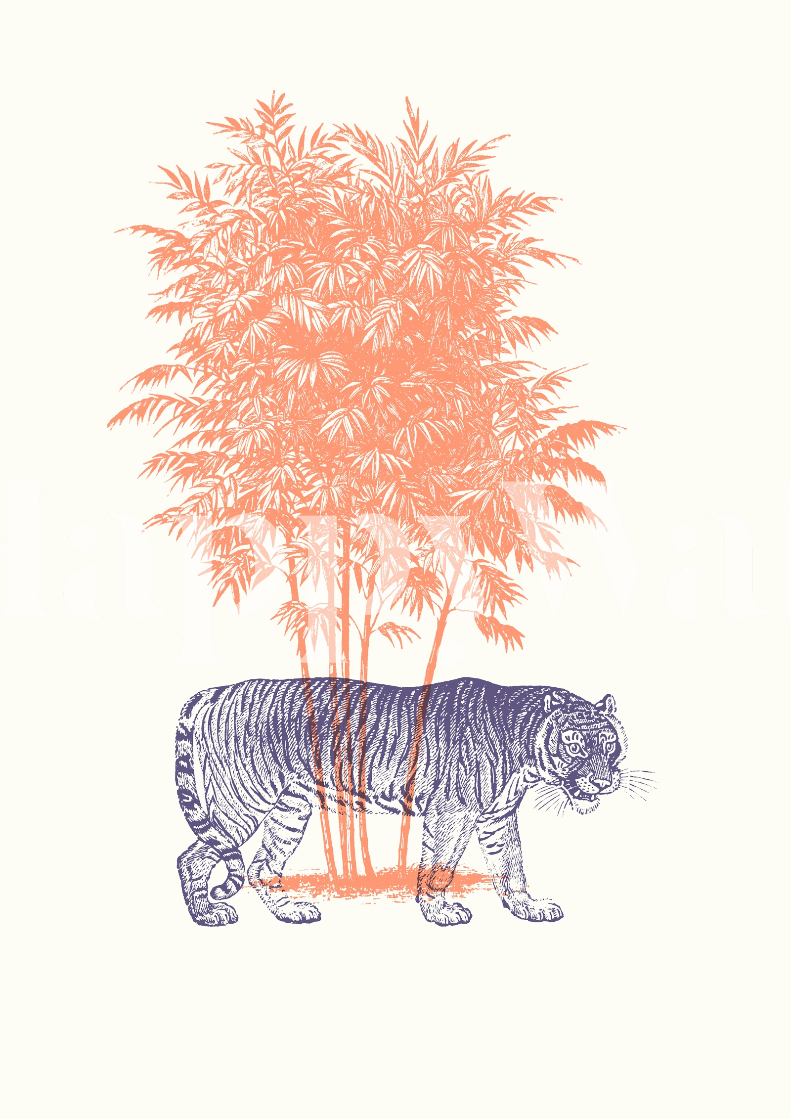 Tiger and Palm Wallpaper - Happywall.com