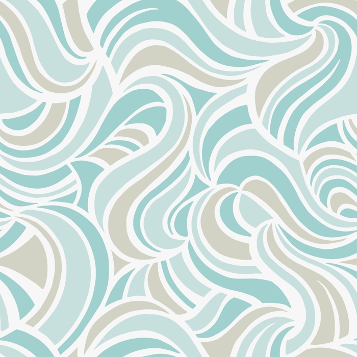 Crescent Waves SeaFoam Wallpaper | happywall.com