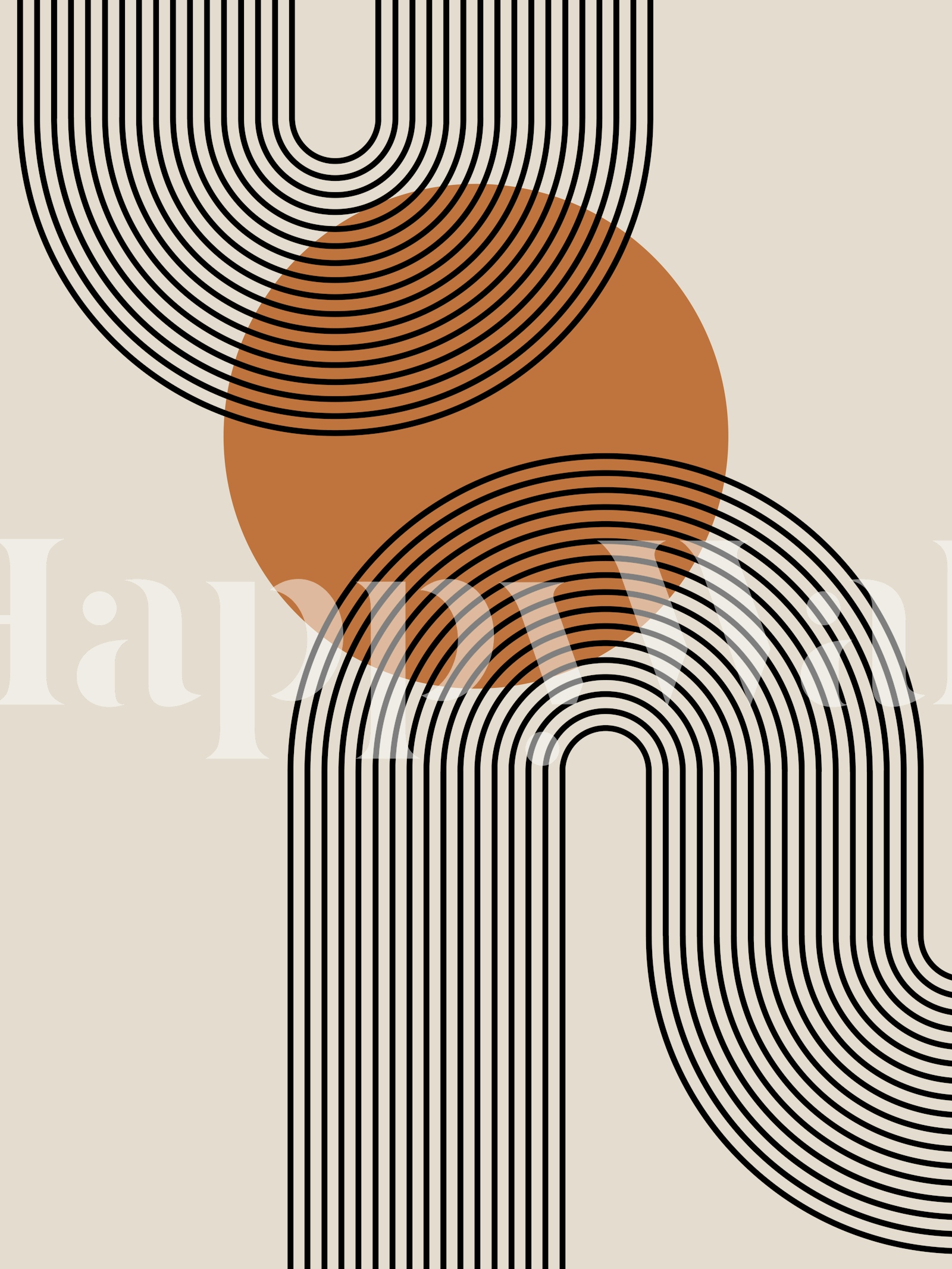 Curved Line Art Decor - Happywall