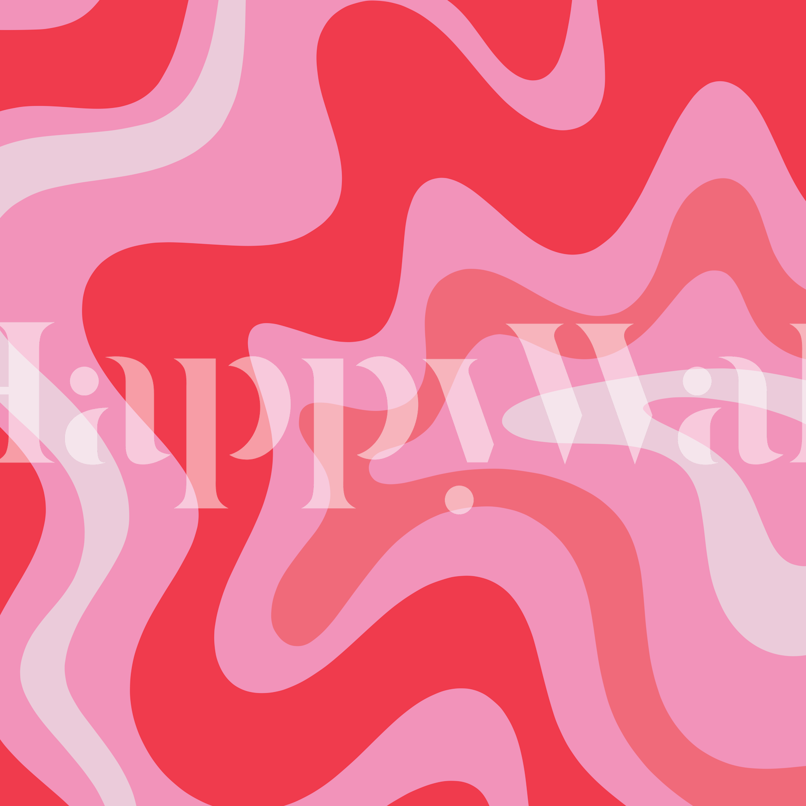 Retro Liquid Swirl Cherry Red Pink Abstract Wallpaper