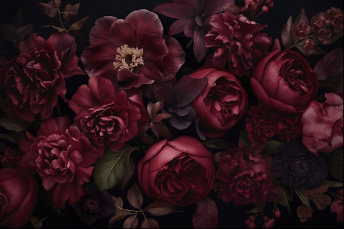 Shadowed Botanical Opulence Wallpaper