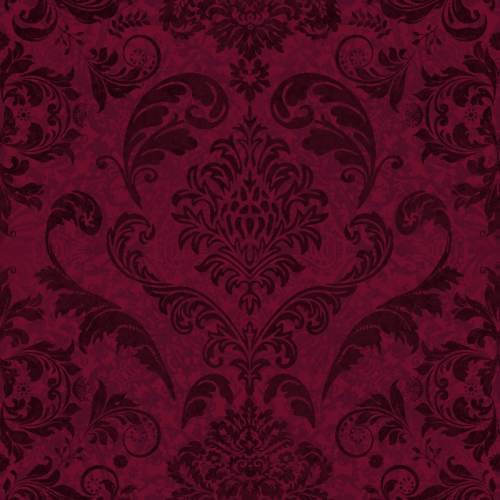 Dark Vintage Damask Pattern Burgundy Crimson