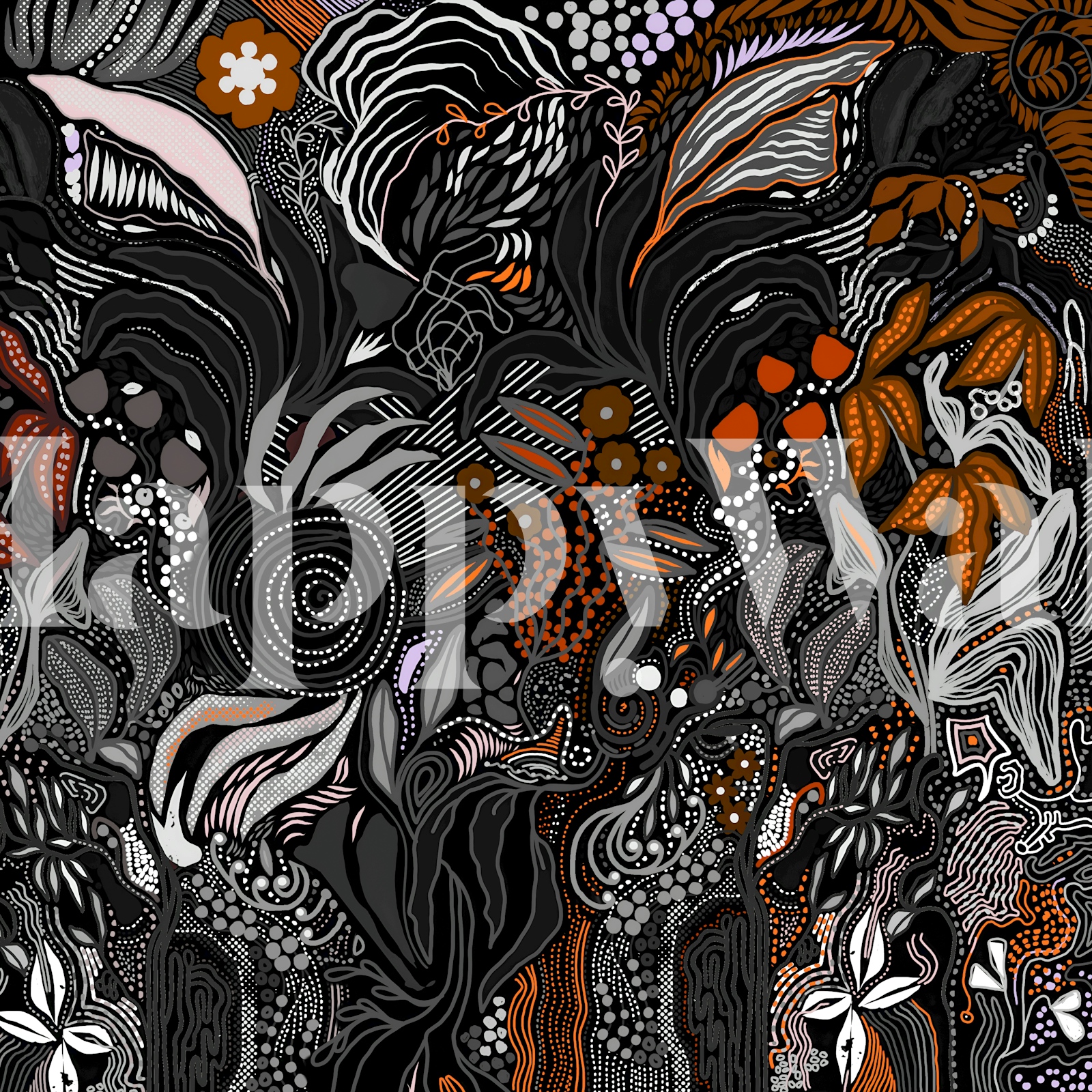 Ornate Botanical Wallpaper - happywall.com