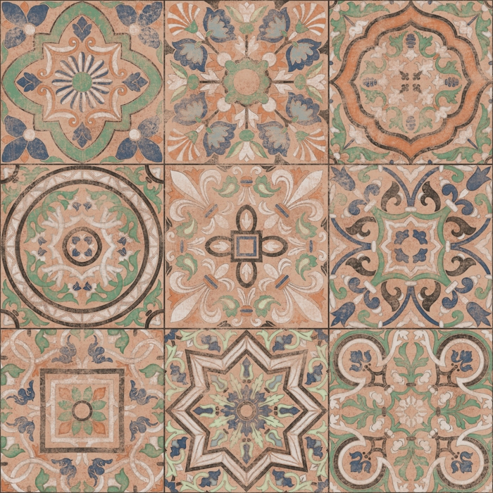 Spanish Vintage Tiles Wallpaper - happywall.com