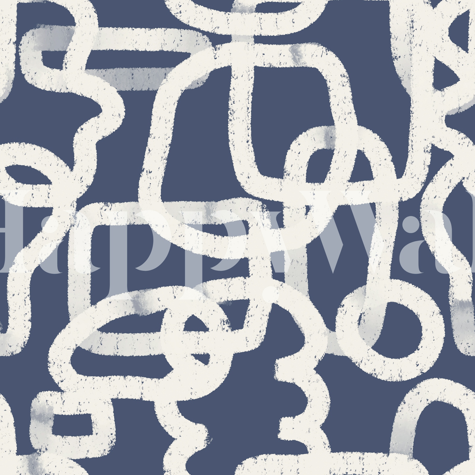 Geometric Doodles Blue Wallpaper | happywall.com