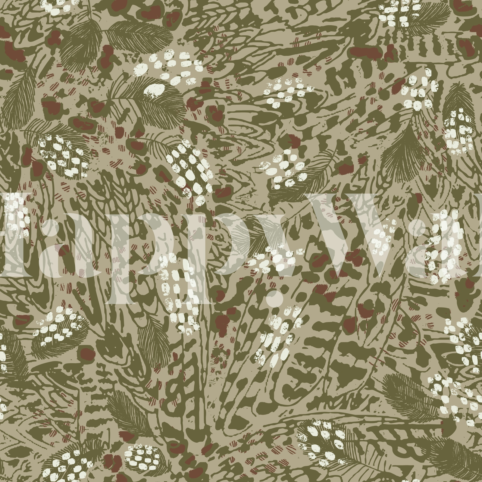 Wild Animal Print Khaki Wallpaper
