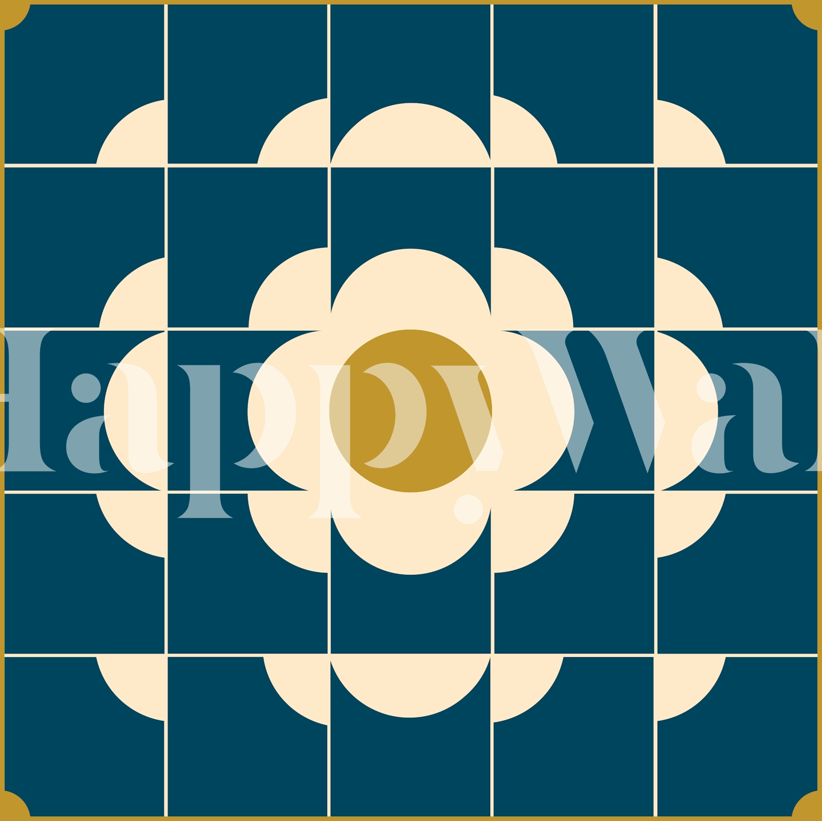 Geo Flower Tile Wallpaper - Happywall.com