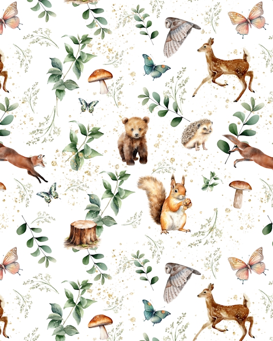 Woodland Animal Wallpaper for Playroom