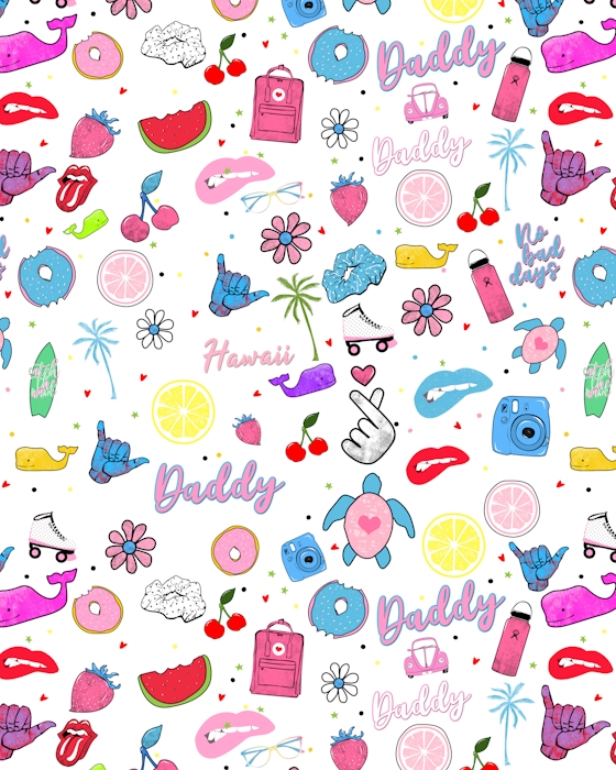 Colorful VSCO Sticker Fun Wallpaper