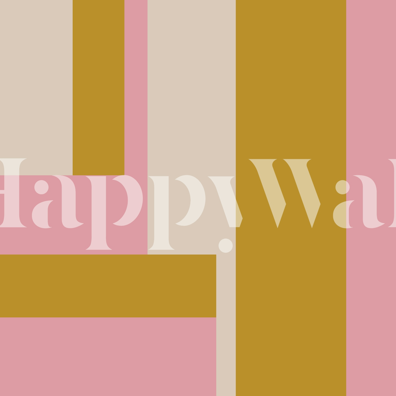 Modern Color Block Pink and Gold Wallpaper