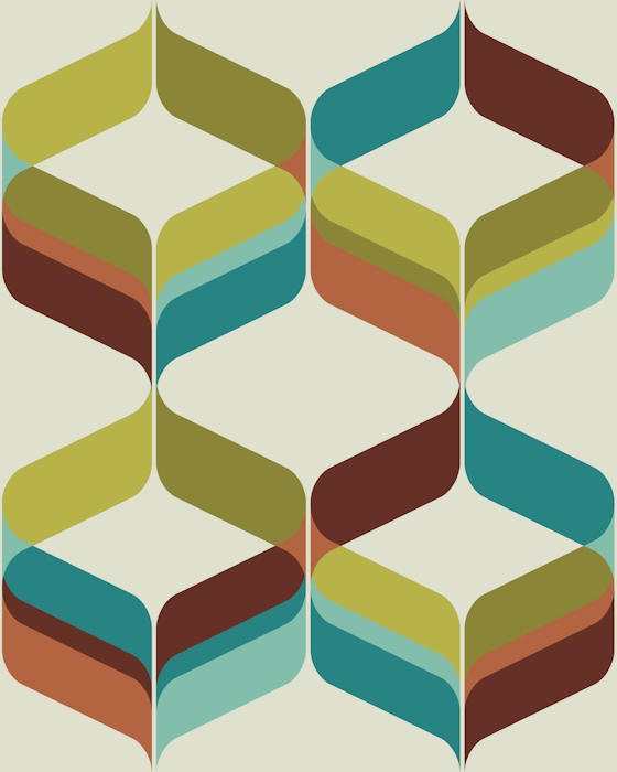 Retro Mod Ribbons 26 Wallpaper - Happywall